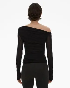 Helmut Lang Ruched Off-shoulder Top