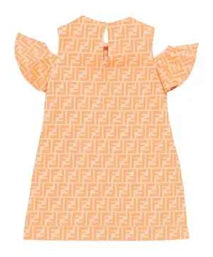 Fendi Crew-neck Dress With Ruffle Detail