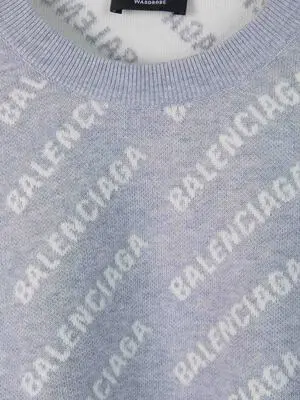 Balenciaga Allover Logo Knit Jumper