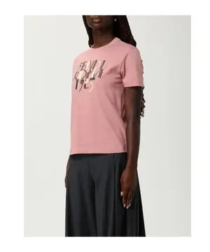 Fendi Logo Printed Crewneck T-shirt - Pink