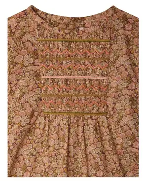 Bonpoint Juliette Floral Printed Smocked Blouse