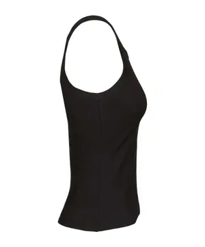 Fendi Logo Embroidered Knitted Tank Top - Black