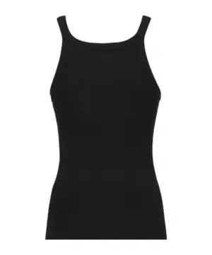 Fendi Logo Embroidered Knitted Tank Top - Black