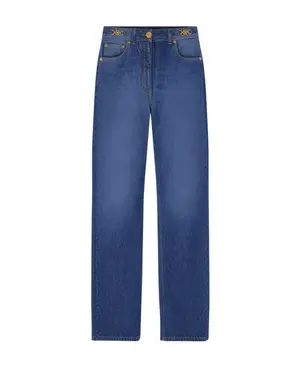 Versace High-waisted Straight-leg Jeans With Medusa '95 Hardware - Blue