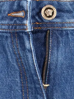 Versace High-waisted Straight-leg Jeans With Medusa '95 Hardware - Blue