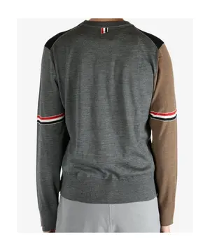 Thom Browne Panelled Wool Crew Neck Sweater