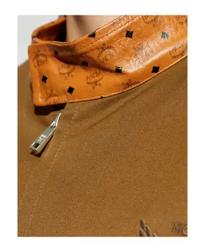 Mcm Zip-up Jacket With Stand Collar - Brown