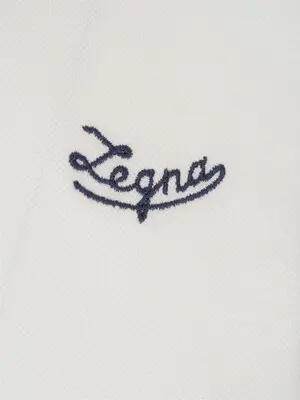 Zegna Logo-embroidered Polo Shirt - White