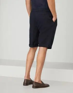 Brunello Cucinelli Drawstring Waistband Knee-length Bermuda Shorts - Navy Blue