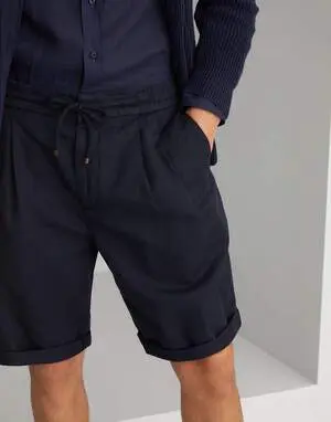 Brunello Cucinelli Drawstring Waistband Knee-length Bermuda Shorts - Navy Blue