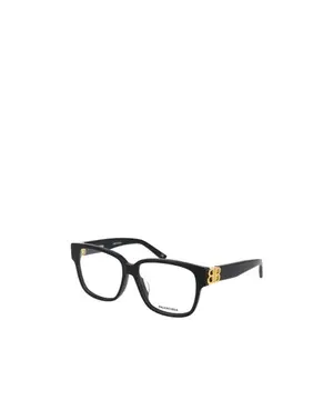 Balenciaga Square Frame Eyeglasses With Logo Detail - Black