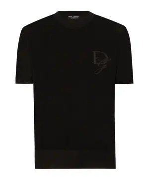 Dolce & Gabbana Dg Logo Patch Crewneck Sweater - Black