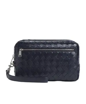 Bottega Veneta Intrecciato Pouch With Wristlet - Night