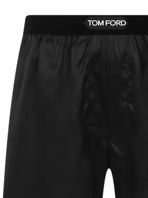 TOM FORD Logo-waistband Stretched Satin Boxers - Black