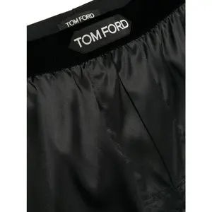 TOM FORD Logo-waistband Stretched Satin Boxers - Black