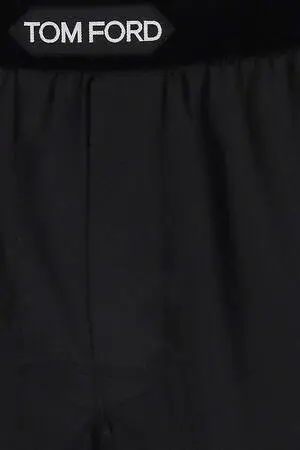 TOM FORD Logo-waistband Stretched Satin Boxers - Black