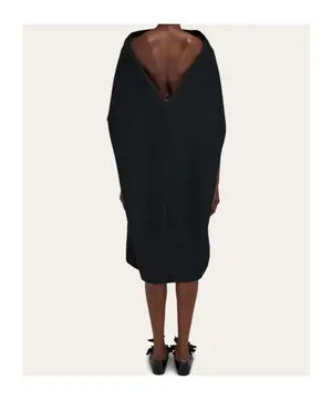 FERRAGAMO Midi Dress With Cape Effect And Belt