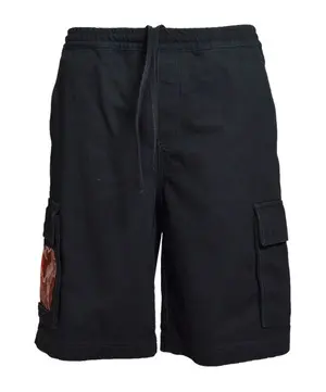 44 LABEL GROUP Cargo Bermuda Shorts With Logo Detail - Black