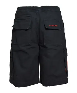 44 LABEL GROUP Cargo Bermuda Shorts With Logo Detail - Black