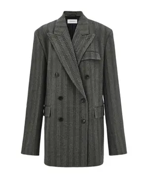 FERRAGAMO Oversized Double Breasted Chevron Blazer