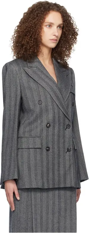FERRAGAMO Oversized Double Breasted Chevron Blazer