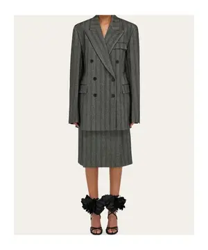 FERRAGAMO Oversized Double Breasted Chevron Blazer