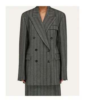 FERRAGAMO Oversized Double Breasted Chevron Blazer