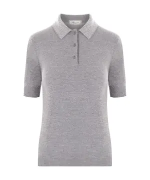 Blumarine Embellished Collar Polo Shirt