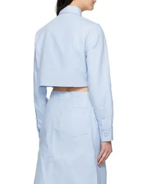 Raf Simons Cropped Cotton Shirt With Logo Patch