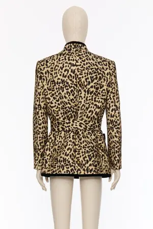 Valentino Garavani Long Sleeve Belted Jacket With Animal Print