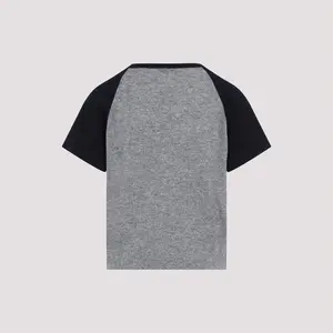 Prada Knitted Short Sleeve Top With Logo Detail