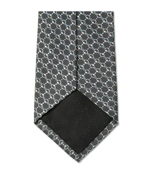 Gucci Logo Jacquard Neck Tie - Grey