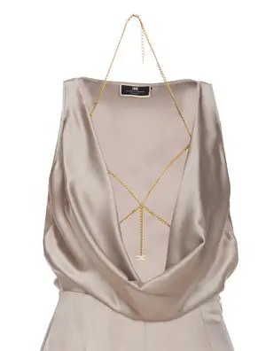 Elisabetta Franchi Cowl Neck Body-chain Jumpsuit