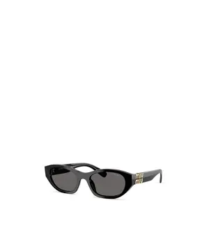 Miu Miu Oval Frame Sunglasses - Gray