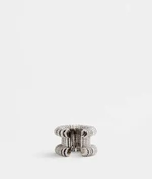 Bottega Veneta Square Zircon Brass Ring
