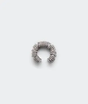Bottega Veneta Square Zircon Brass Ring
