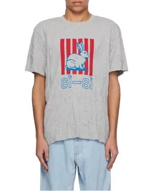 Bottega Veneta Crushed Printed Jersey T-shirt - Light Gray