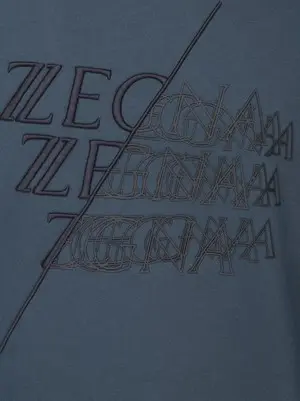 Zegna Embroidered Logo Cotton Hoodie
