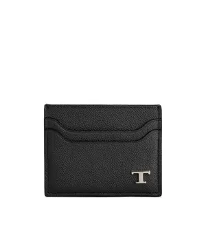 TOD'S Calf Leather Card Holder - Black