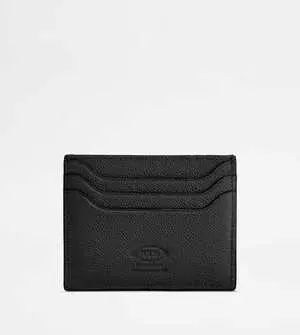 TOD'S Calf Leather Card Holder - Black