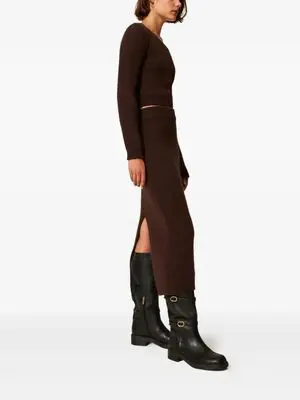 TWINSET Knit Midi Skirt With Logo Detail