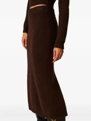 TWINSET Knit Midi Skirt With Logo Detail