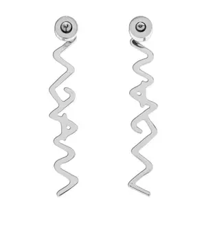 Marni Symbol Embellished Logo Plaque Drop Earrings - Gray