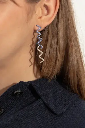 Marni Symbol Embellished Logo Plaque Drop Earrings - Gray