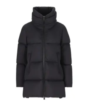 Herno High Neck Zip-up Puffer Jacket - Nero
