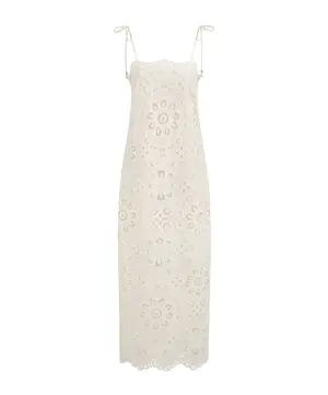 Zimmermann Rhiannon Scalloped Neckline Maxi Dress - Ivory