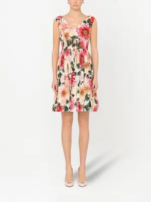 Dolce & Gabbana Sleeveless V-neck Floral Print Dress