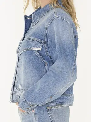 Closed Denim Trucker Jacket With Distressed Details