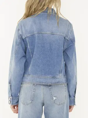 Closed Denim Trucker Jacket With Distressed Details
