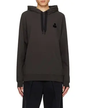 Isabel Marant Étoile Logo-appliqué Drawstring Hoodie - Black